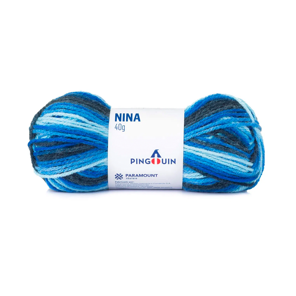 Fio Linha Lã Nina Pingouin - 40g - 6466 - Azure Mix