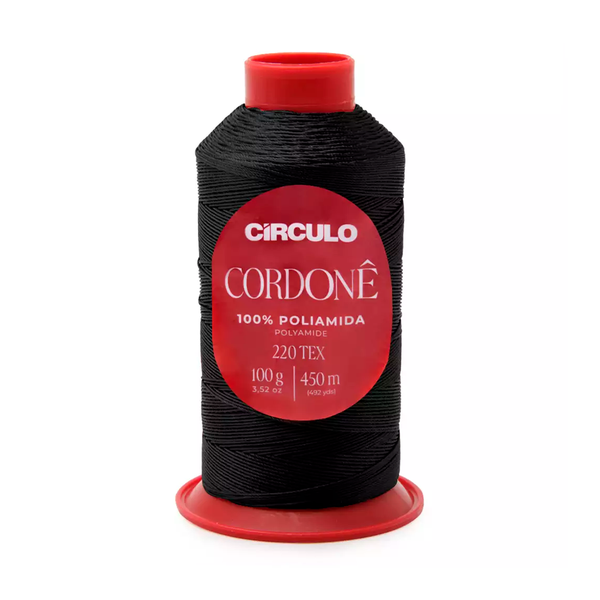 Fio Linha Cordonê Círculo - 100g - 8990 - Preto