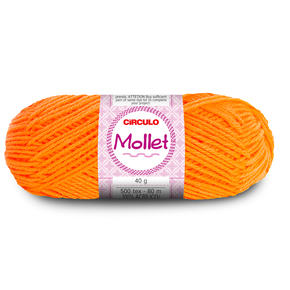 Fio Linha Lã Mollet Círculo - 40g 782 - Laranja Neon